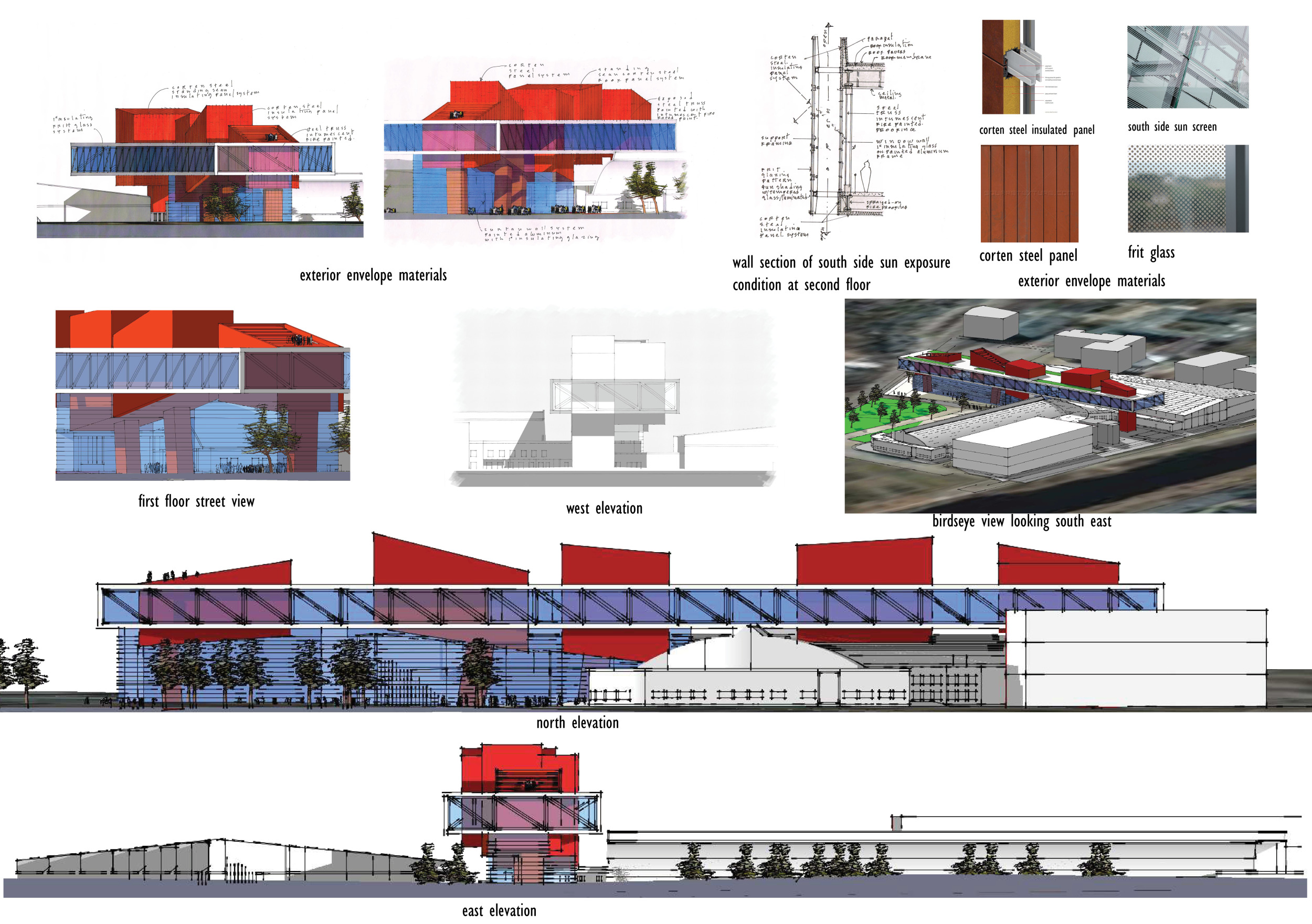 Concept Library Corten Steel Facade And Eco Friendly Green Roof Integrate Community Spaces For 